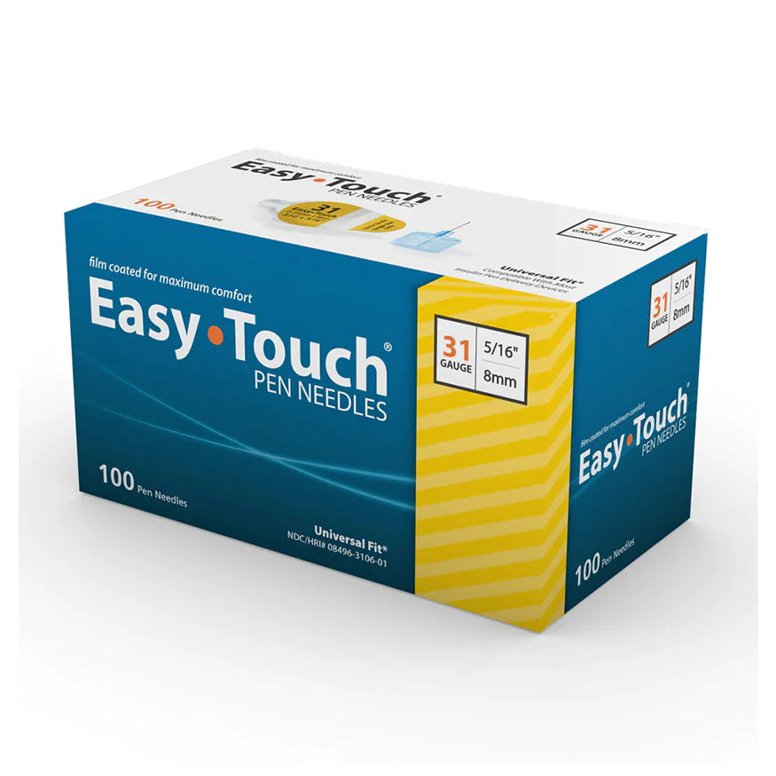 EasyTouch Pen Needles - 31G 8mm 100ct – DiabeticTestStrips.org